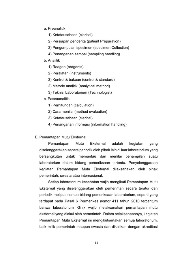 Pertemuan 1 pengantar pengendalian mutu laboratorium | PDF