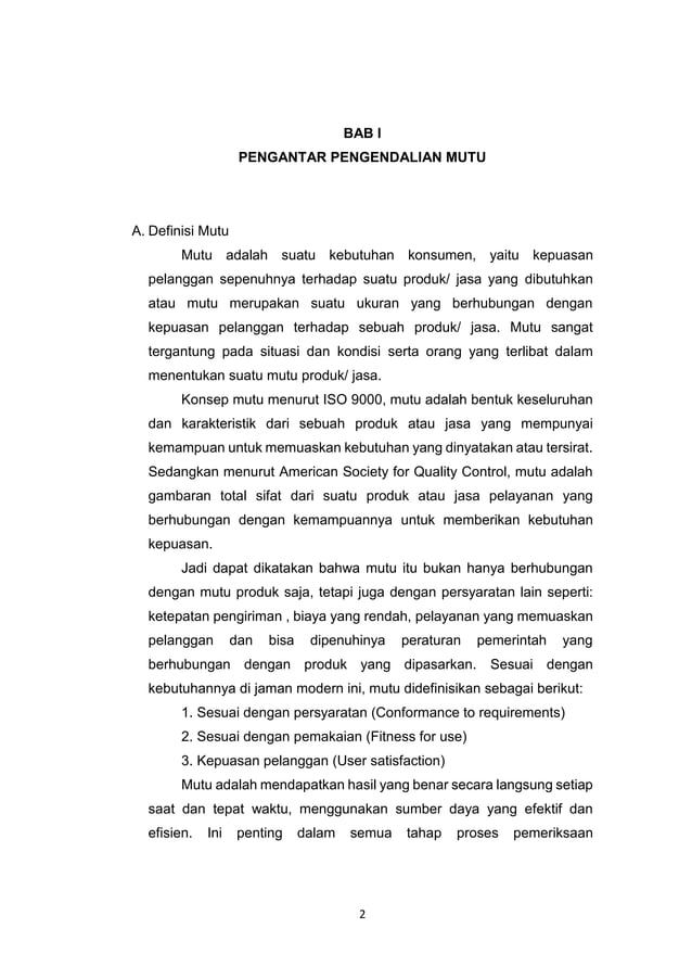 Pertemuan 1 pengantar pengendalian mutu laboratorium | PDF