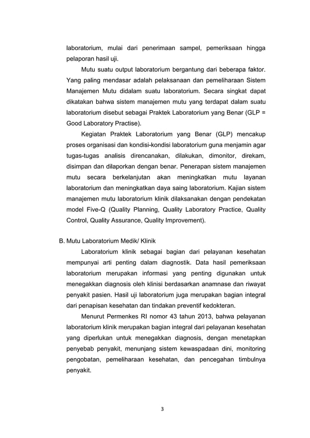 Pertemuan 1 pengantar pengendalian mutu laboratorium | PDF