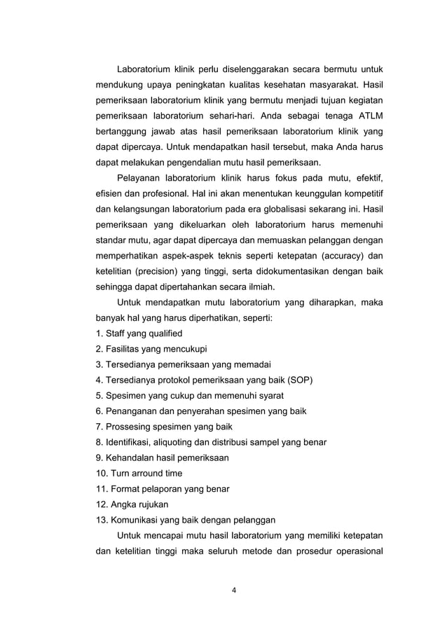 Pertemuan 1 pengantar pengendalian mutu laboratorium | PDF