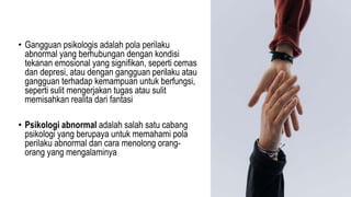Pertemuan 1 pengantar psikologi abnormal | PPTX