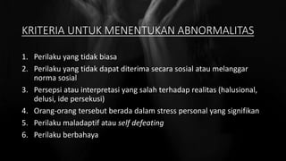 Pertemuan 1 pengantar psikologi abnormal | PPTX