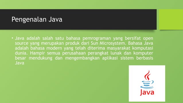 Pertemuan 1 Pengenalan Java djfjdfjdhfjd | PPT