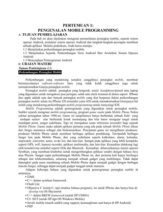 Pertemuan 1 pengenalan mobile programming | PDF