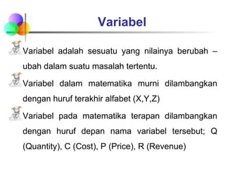 Ruang Lingkup Matematika Ekonomi dan Bisnis | PPTX