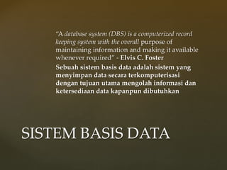 Sistem Basis Data | PPT