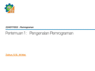 Belajar Pengenalan Pemrograman (Dasar Pemrograman / Pengantar Pemrograman) | PPT