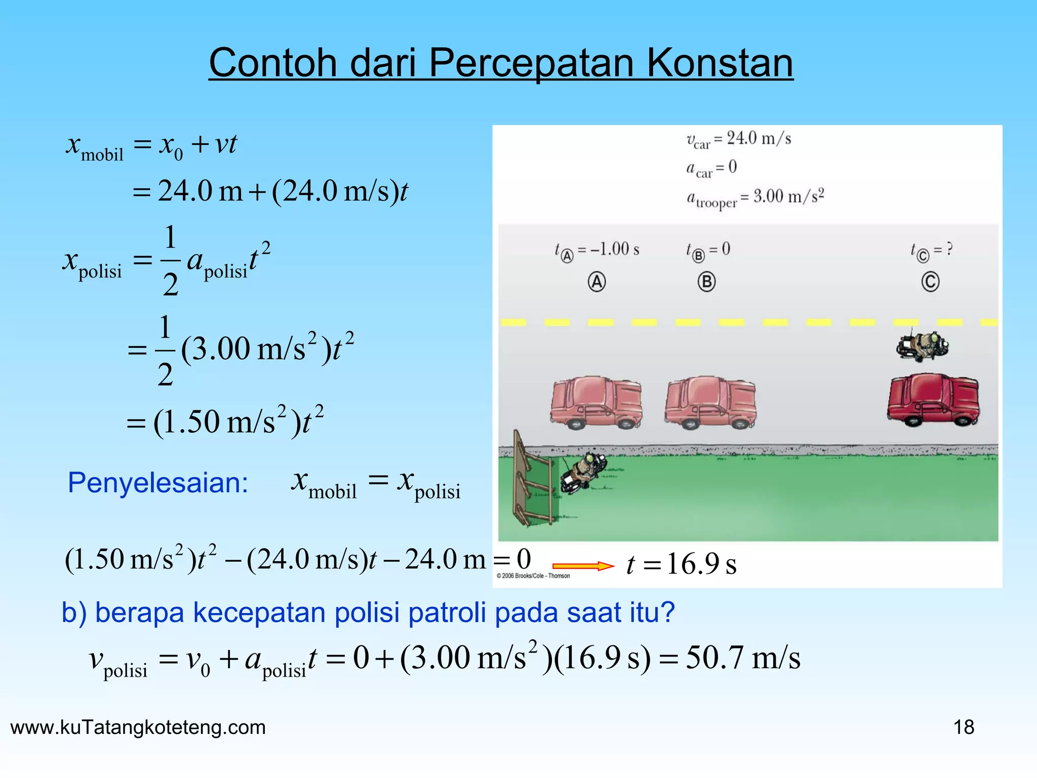 Fisika Dasar I Pertemuan 2 Gerak satu dimensi | PPT