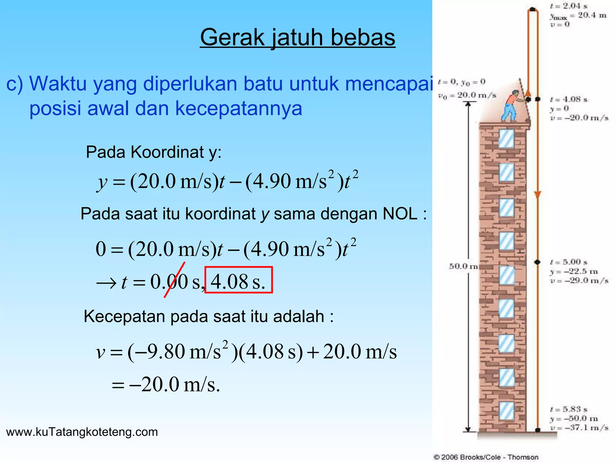 Fisika Dasar I Pertemuan 2 Gerak satu dimensi | PPT