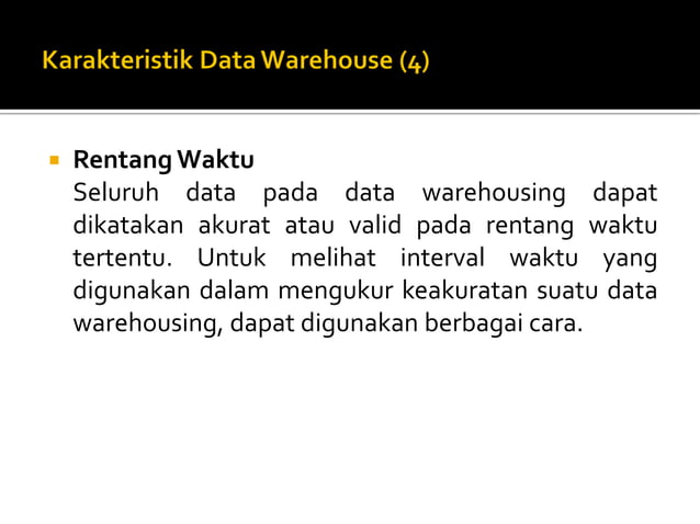 Fitur dan Komponen Data Warehouse | PPT
