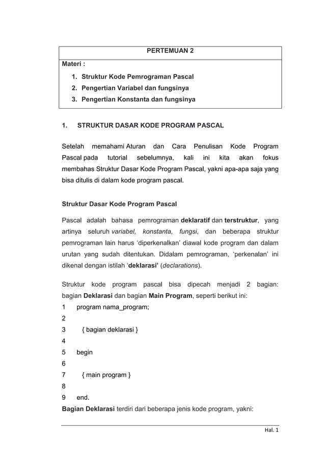 Pertemuan 2 | PDF