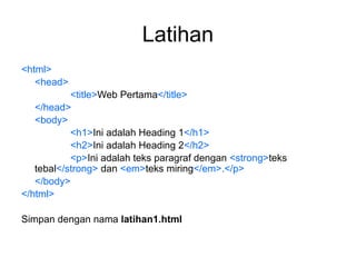 Materi Dasar-Dasar HTML (struktur, elemen, tabel, formulir).pptx