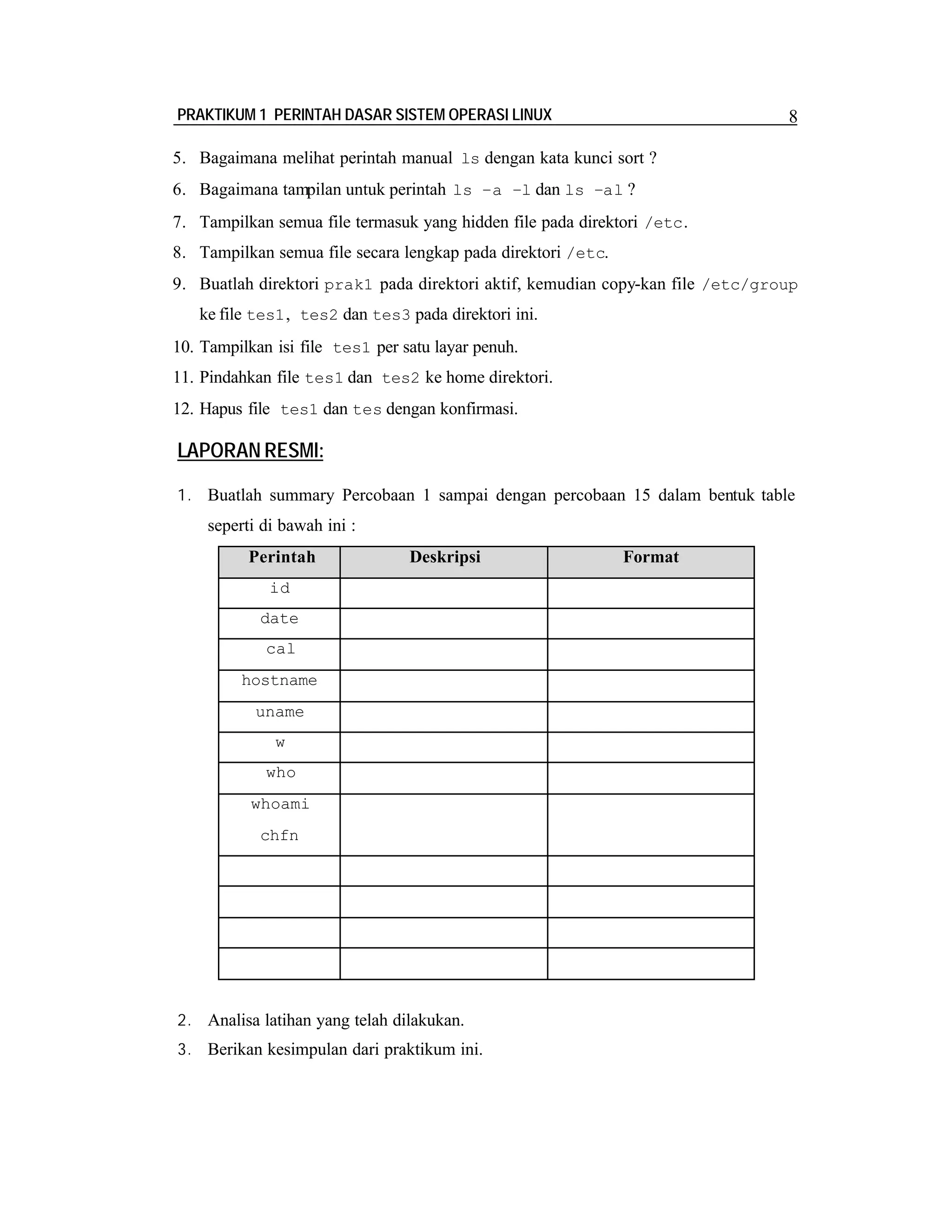 Pertemuan2 basic commands linux operating system-handout | PDF