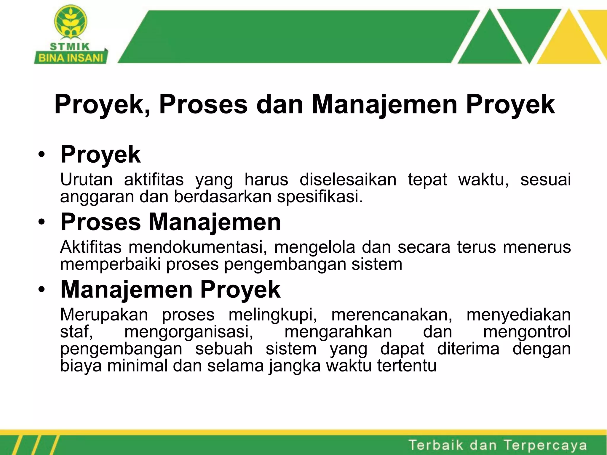 Pertemuan 2 manajemen proyek si | PDF