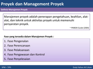 Software Project Management - Pengenalan Manajemen Proyek | PPTX