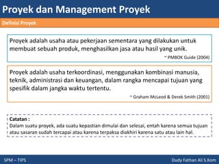 Software Project Management - Pengenalan Manajemen Proyek | PPTX