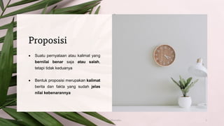 Pertemuan2 - Proposisi Logika Informatika | PDF