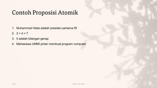 Pertemuan2 - Proposisi Logika Informatika | PDF