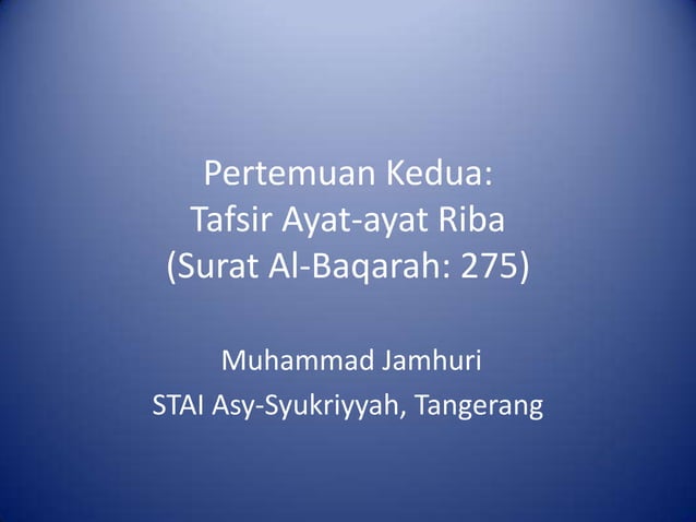 Tafsir ayat ayat riba | PPT