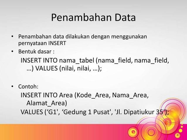 Pertemuan tentang DDL DML dan praktikum system basis data MYSQL | PPT Pertemuan tentang DDL DML dan praktikum system basis data MYSQL | PPT