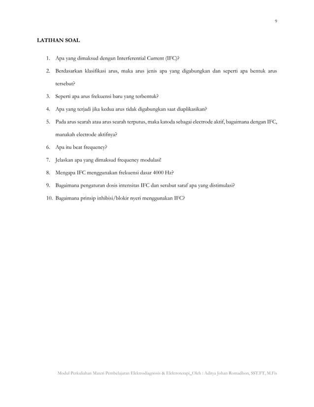 Modul : Interferential Current | PDF