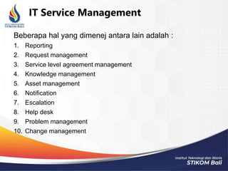 Pertemuan 2 Manajemen Layanan Information Technology | PPTX