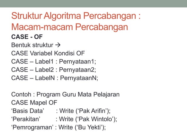 Pertemuan 2 Pemrograman Dasar | PPT