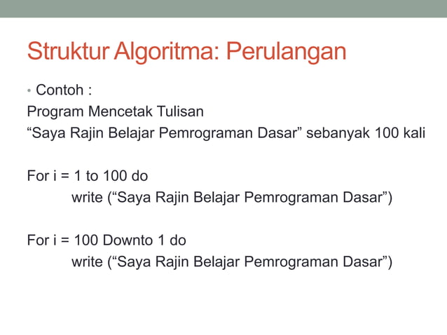 Pertemuan 2 Pemrograman Dasar | PPT