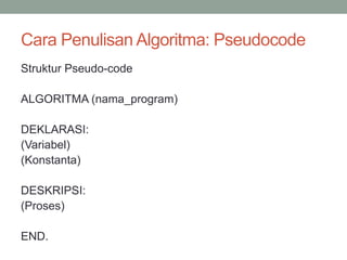 Pertemuan 2 Pemrograman Dasar | PPT
