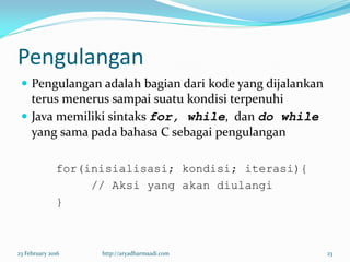 Pengenalan Pemrograman Java | PDF