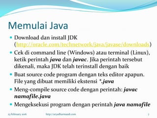 Pengenalan Pemrograman Java | PDF
