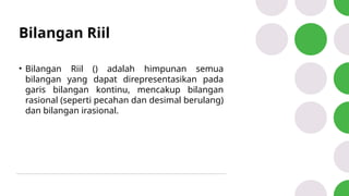 Sistem Bilangan Riil, urutan, interval, Pertidaksamaan.pptx