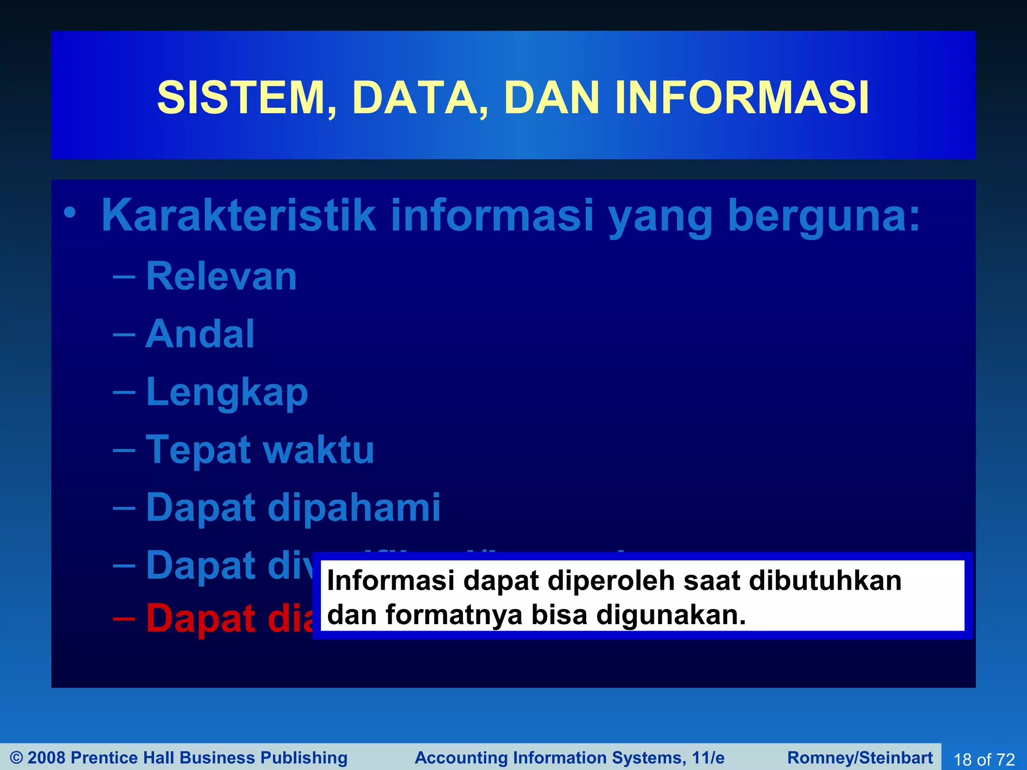 Pertemuan 2 sistem informasi akuntansi romney ch01 | PPT