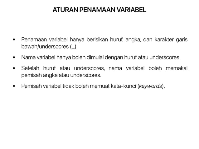 Pengenalan Variabel, Tipe Data, Input, dan Output | PDF