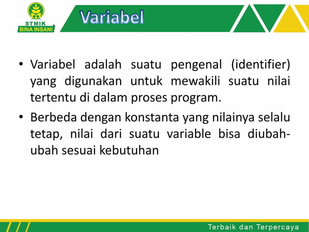 Pertemuan 2 Variabel Konstanta dan Tipe Data | PDF