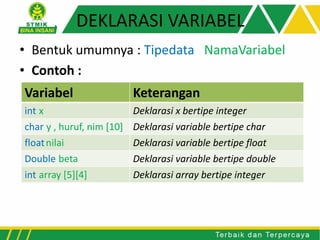 Pertemuan 2 Variabel Konstanta dan Tipe Data | PDF
