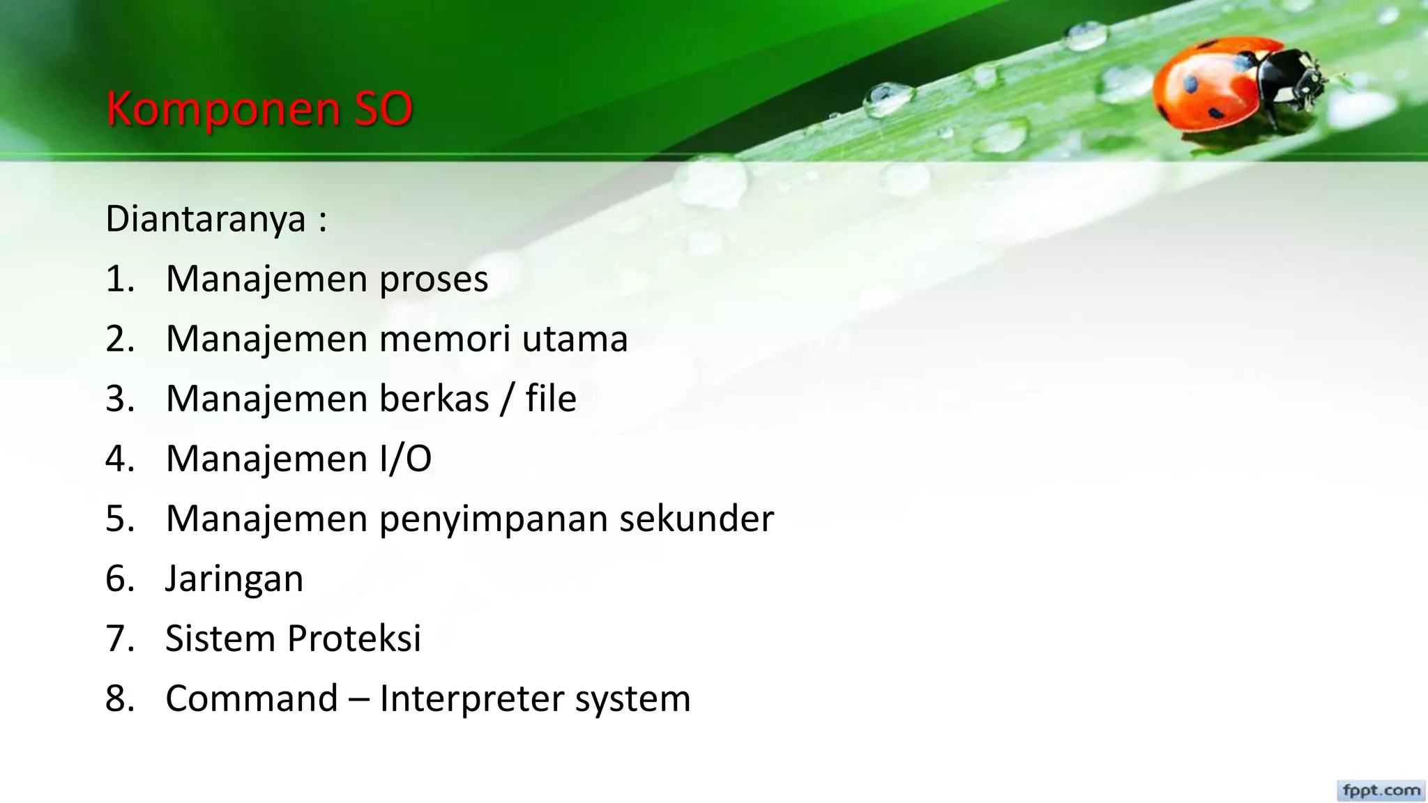 Komponen Dasar Sistem Operasi | PPTX