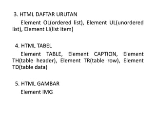 Pemrograman Web - Pertemuan 3 | PPT