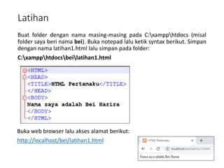 Pemrograman Web - Pertemuan 3 | PPT