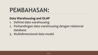 Data Warehousing and OLAP I | PPT