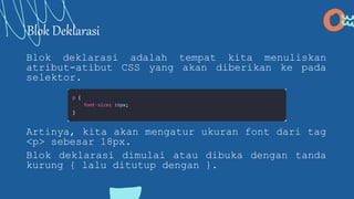 Pertemuan 3 - Pengenalan dasar CSS | PPTX