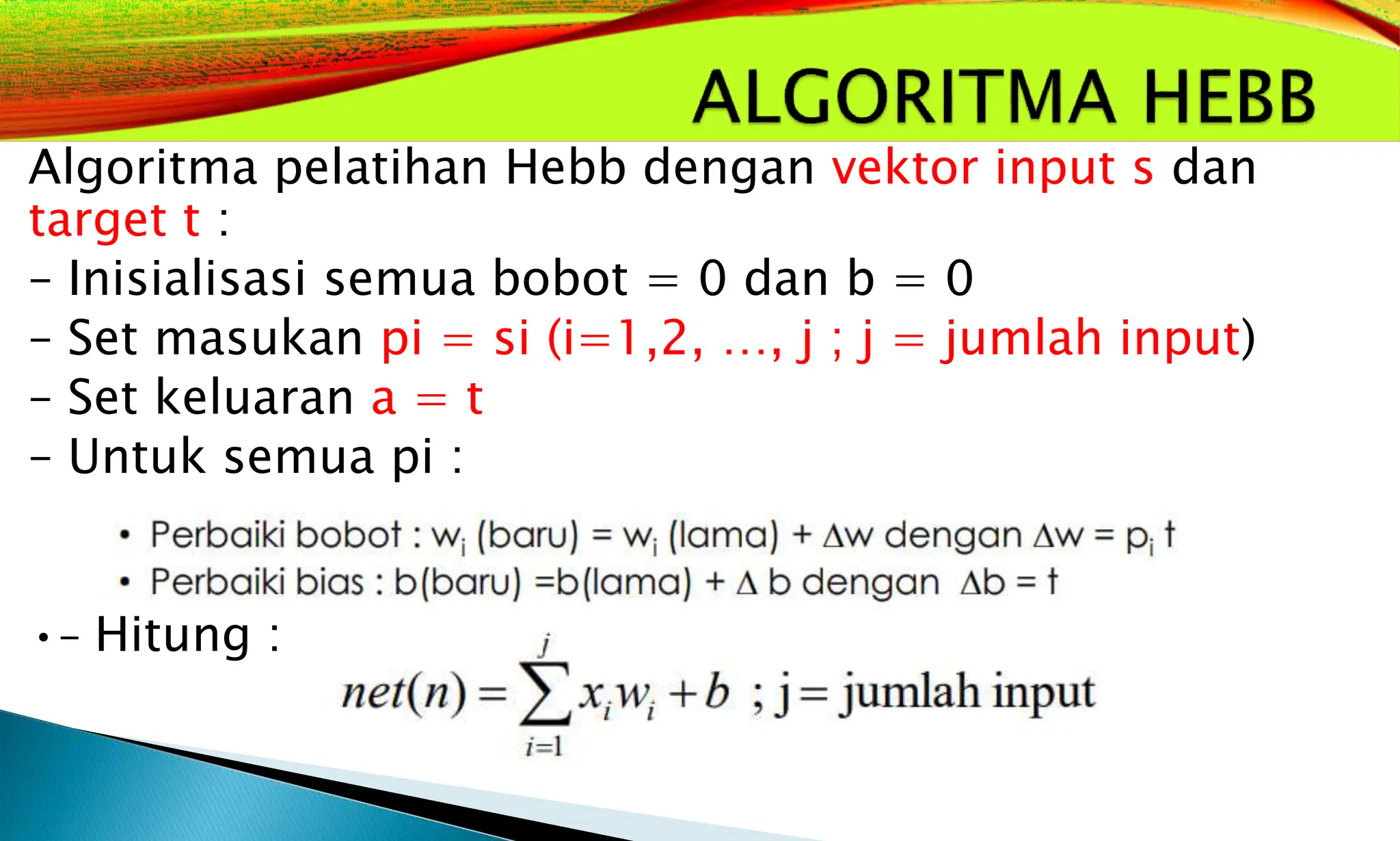 Pertemuan 3. Arsitektur jaringan Hebb.pptx