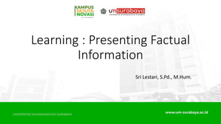 English for Academics : Presenting Factual Information | PPT