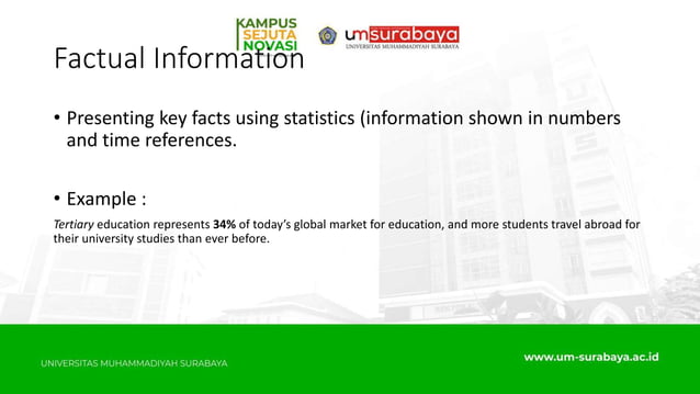 English for Academics : Presenting Factual Information | PPT