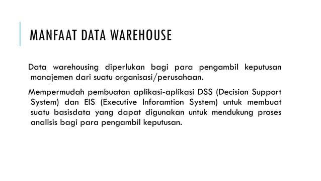 intelligent Business and Data Warehousing | PPTX