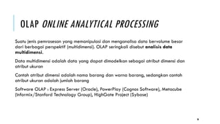 intelligent Business and Data Warehousing | PPTX