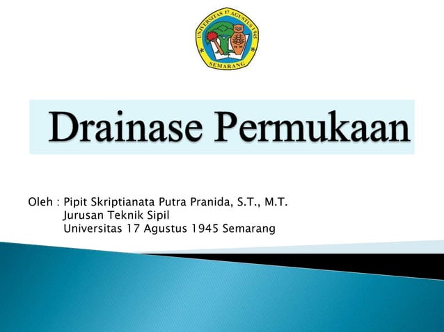Pertemuan ke 3 - Drainase Permukaan.pptx