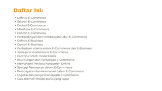 Pengantar E-Commerce dalam mata kuliah E-Business | PPTX