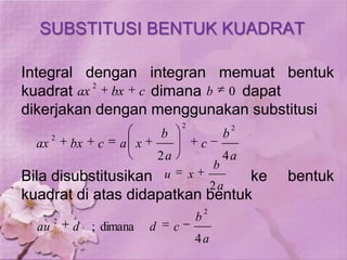 Pertemuan 3 teknik integrasi (substitusi, substitusi bentuk radikal ke ...