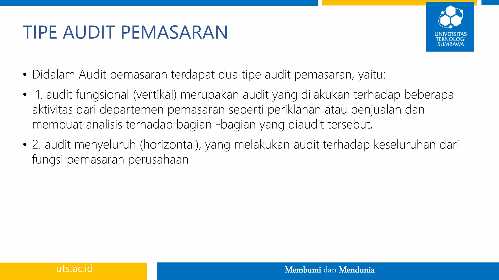 Pertemuan 3 audit pemasaran dan konsumen 1 | PPT